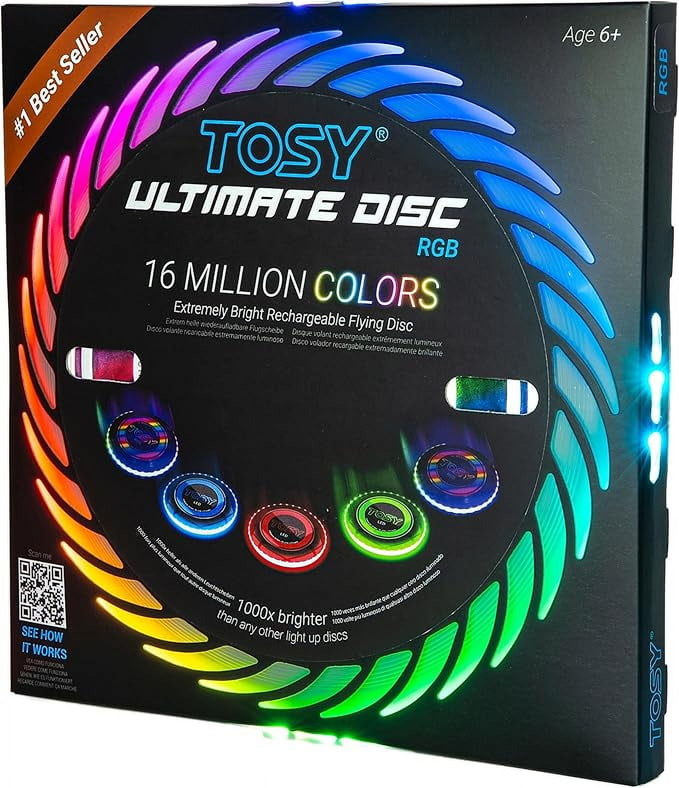 TOSY Flying Disc - 16 Million Color RGB or 36 LEDs, Extremely Bright ...