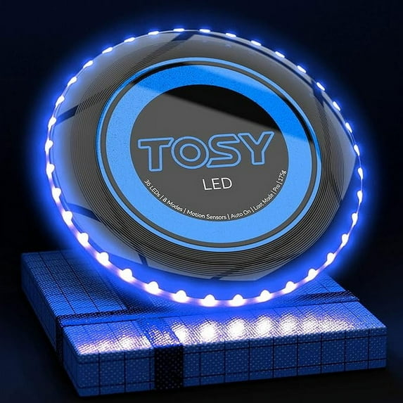 TOSY Flying Disc, 36 LED Lights, Glow-in-the-Dark, Rechargeable, 175g ...