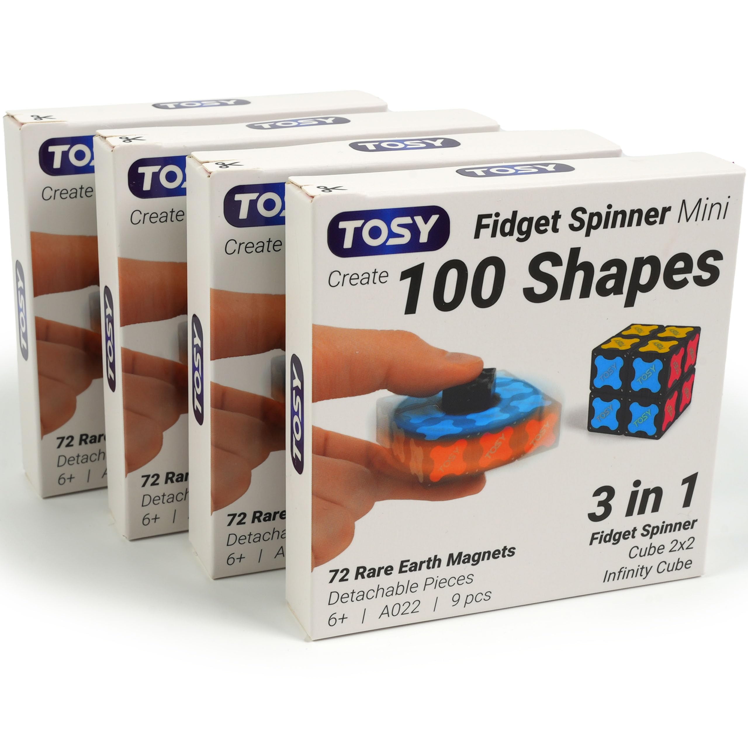 TOSY Magnet Fidget Spinner Mini - 8 blocks, 3 Toy: Transformable Fidget ...