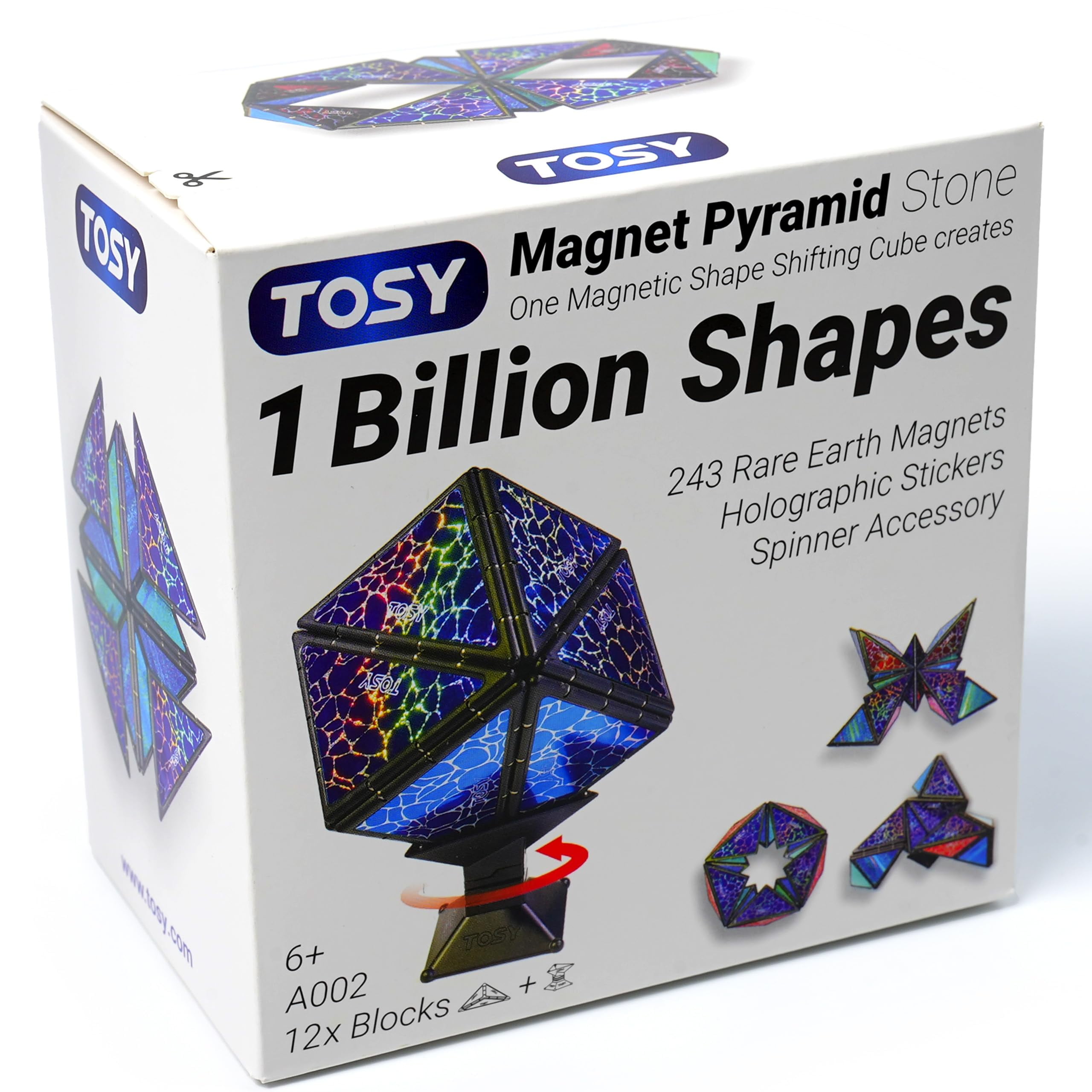 TOSY Magnet Pyramid Stone - 1 Cube Transforms into 1 Billion Shapes, 12 ...