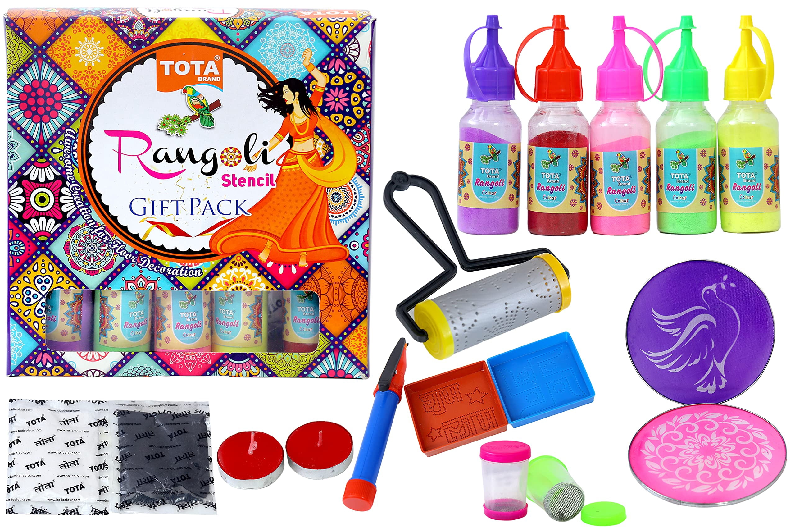 TOTA Rangoli Kit for Floor Rangoli for Pooja Art and Craft for Kids ...