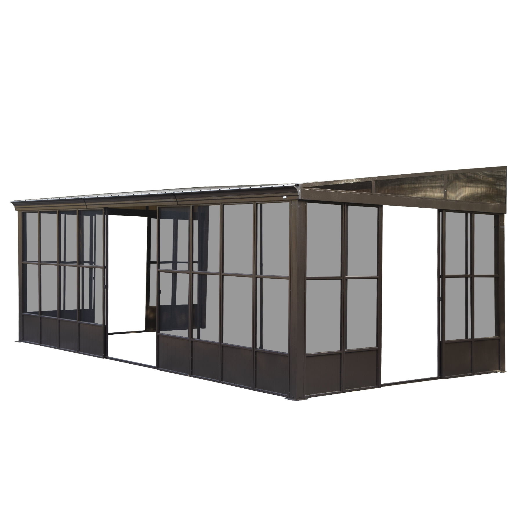 TOTAL 12' x 20' All-Season Sunroom, Wall-Mounted Gazebo Solarium with ...