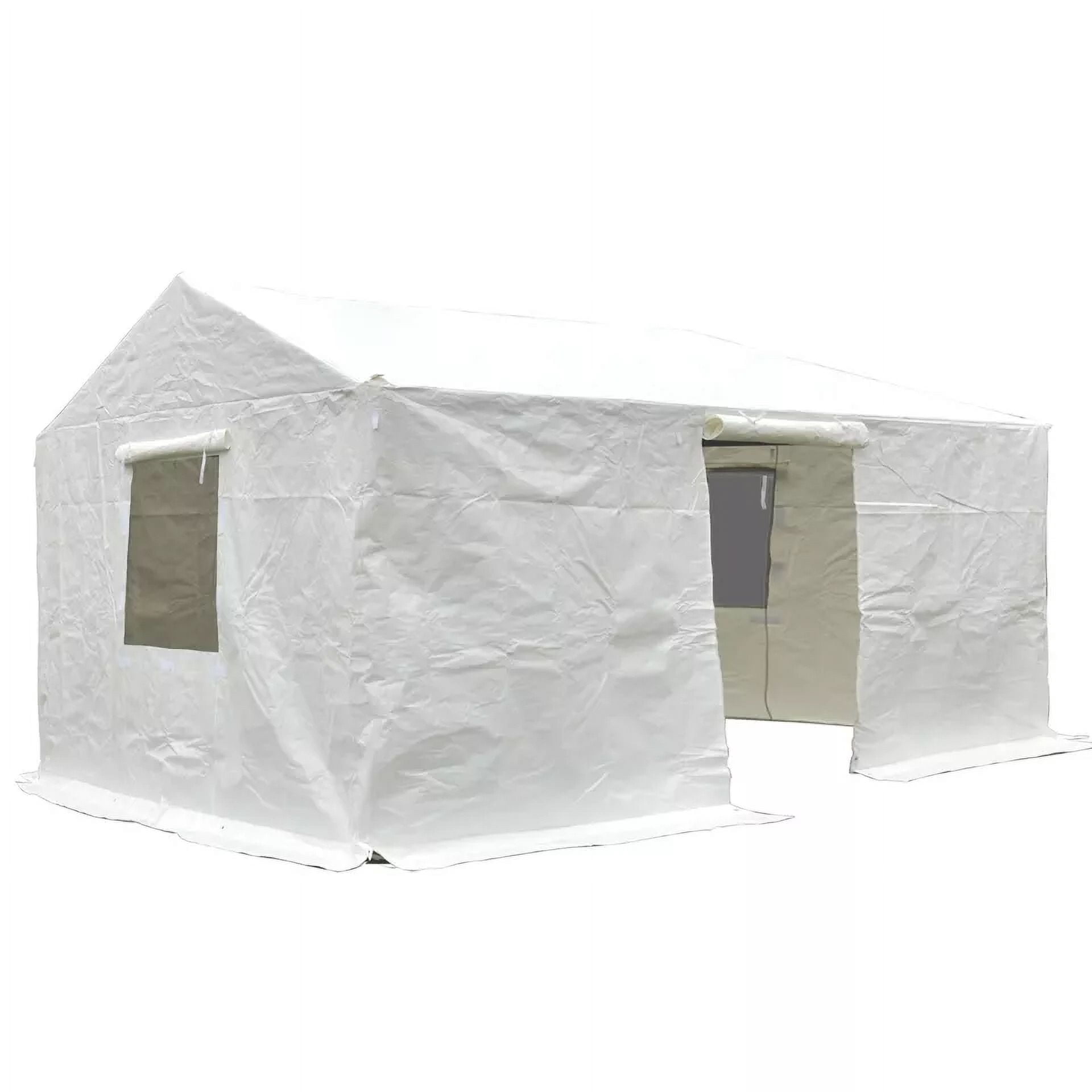 TOTAL 12' x 20' Waterproof Winter Gazebo Cover Gable Roof with Mesh ...