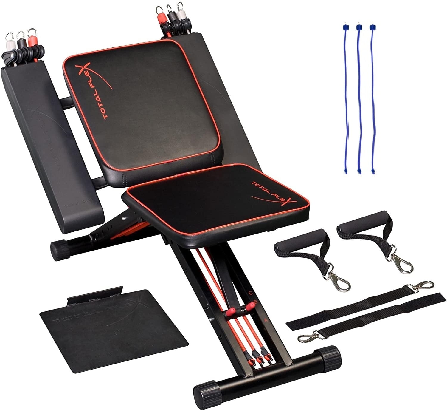 TOTAL FLEX L Foldable Home Gym Bench All in One with Additional Bands ...