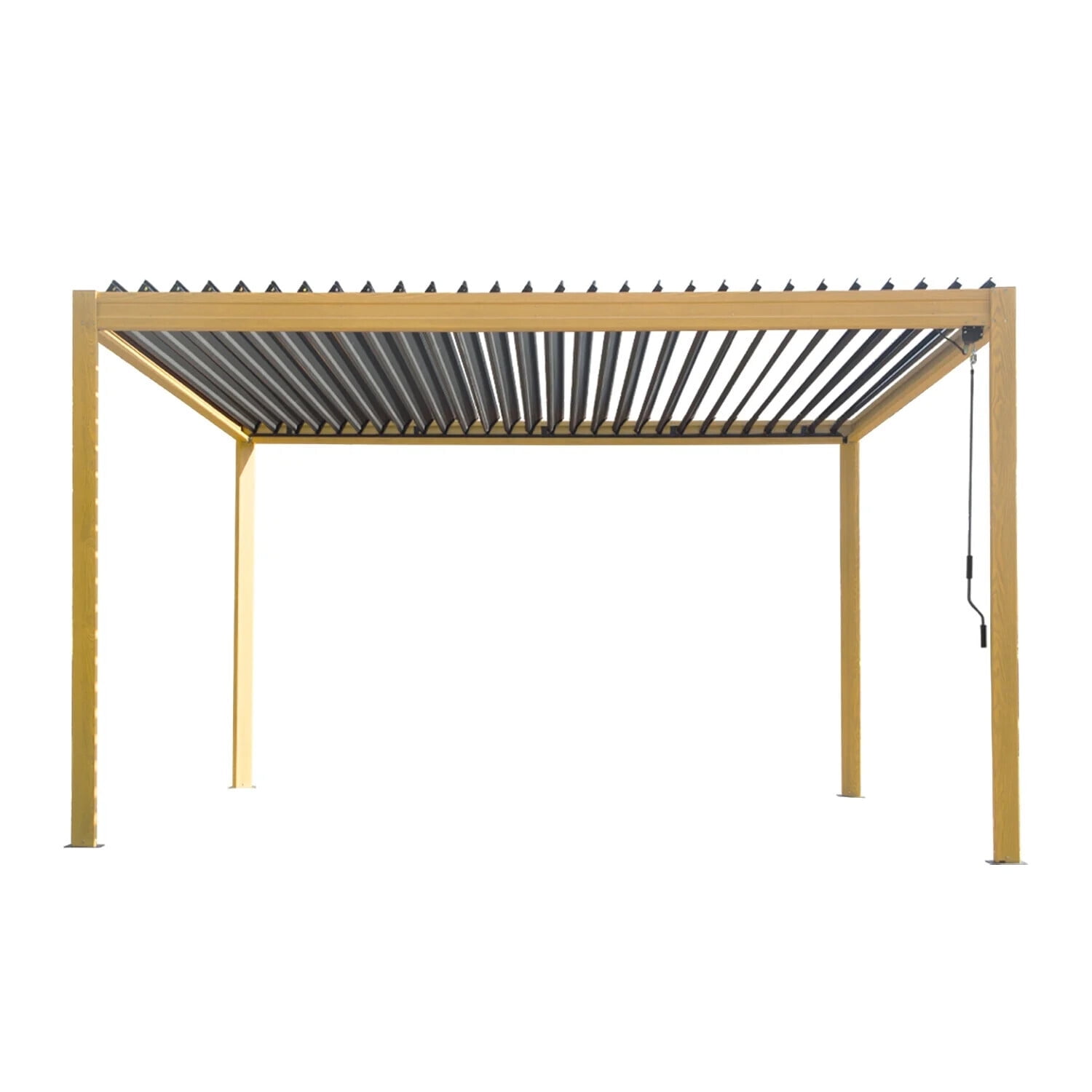 TOTAL Outdoor 10x13FT Louvered Pergola with Adjustable Steel Roof ...