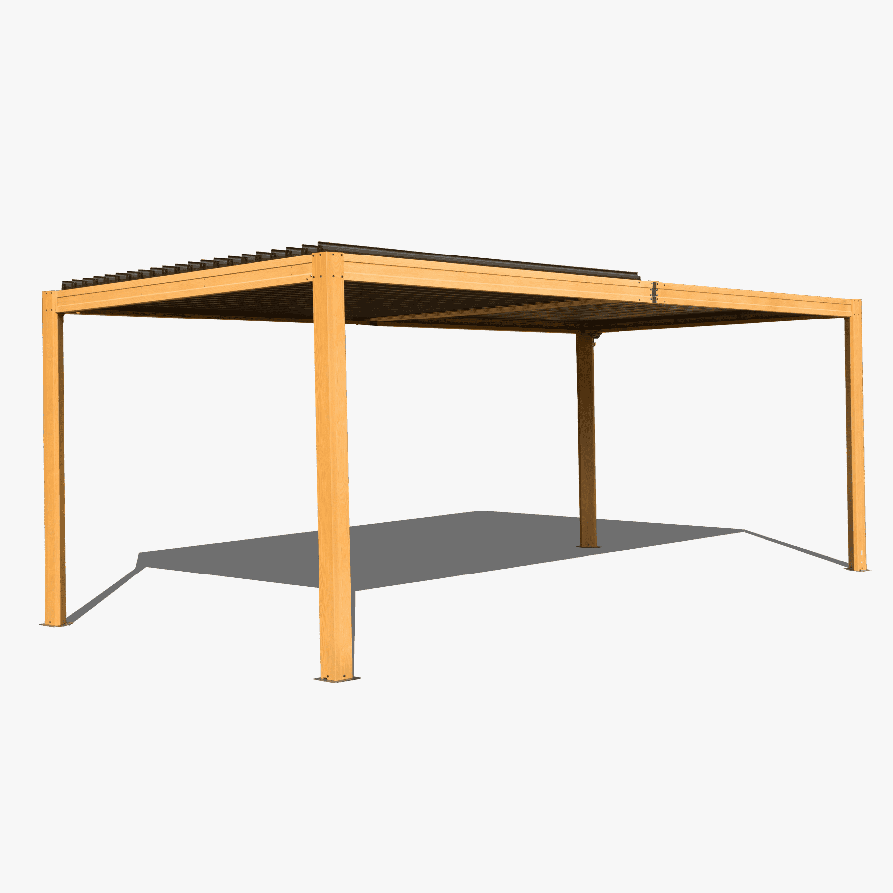 TOTAL Outdoor 10x16FT Louvered Pergola with Adjustable Steel Roof ...