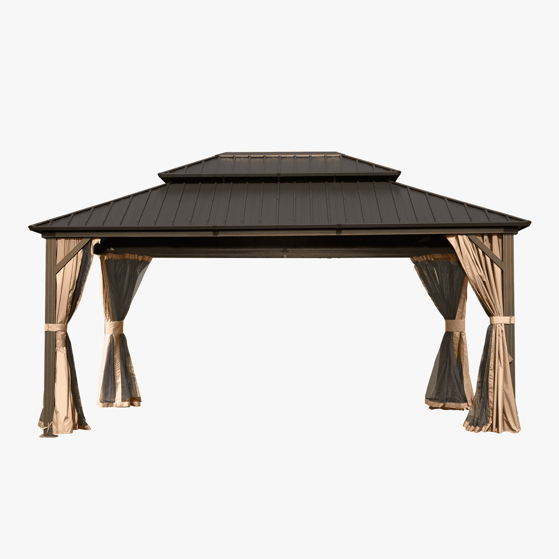 TOTAL Outdoor 12x14 ft Hardtop Gazebo Canopy Metal with Galvanized ...