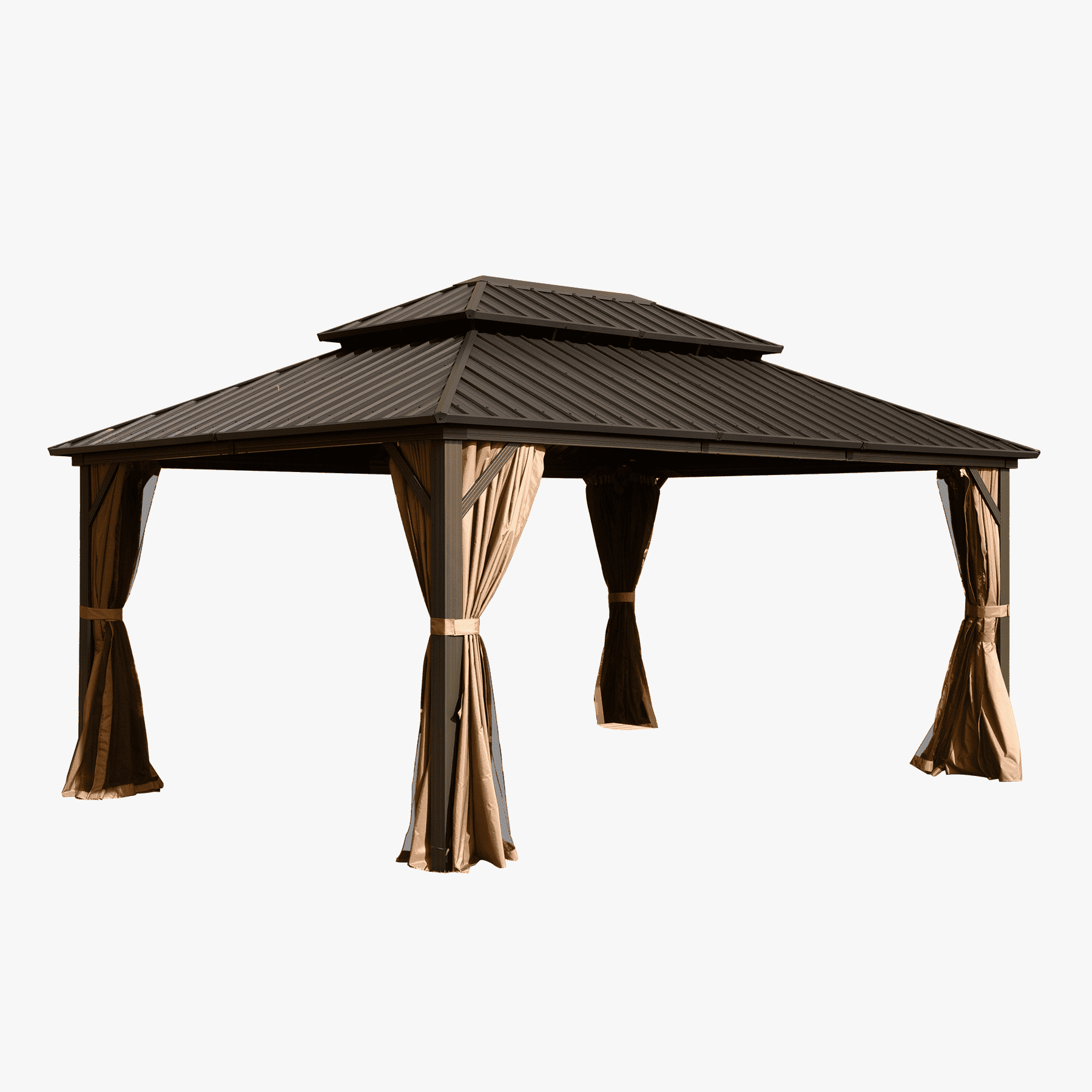 TOTAL Outdoor 12x16 ft Hardtop Gazebo Canopy Metal with Galvanized ...
