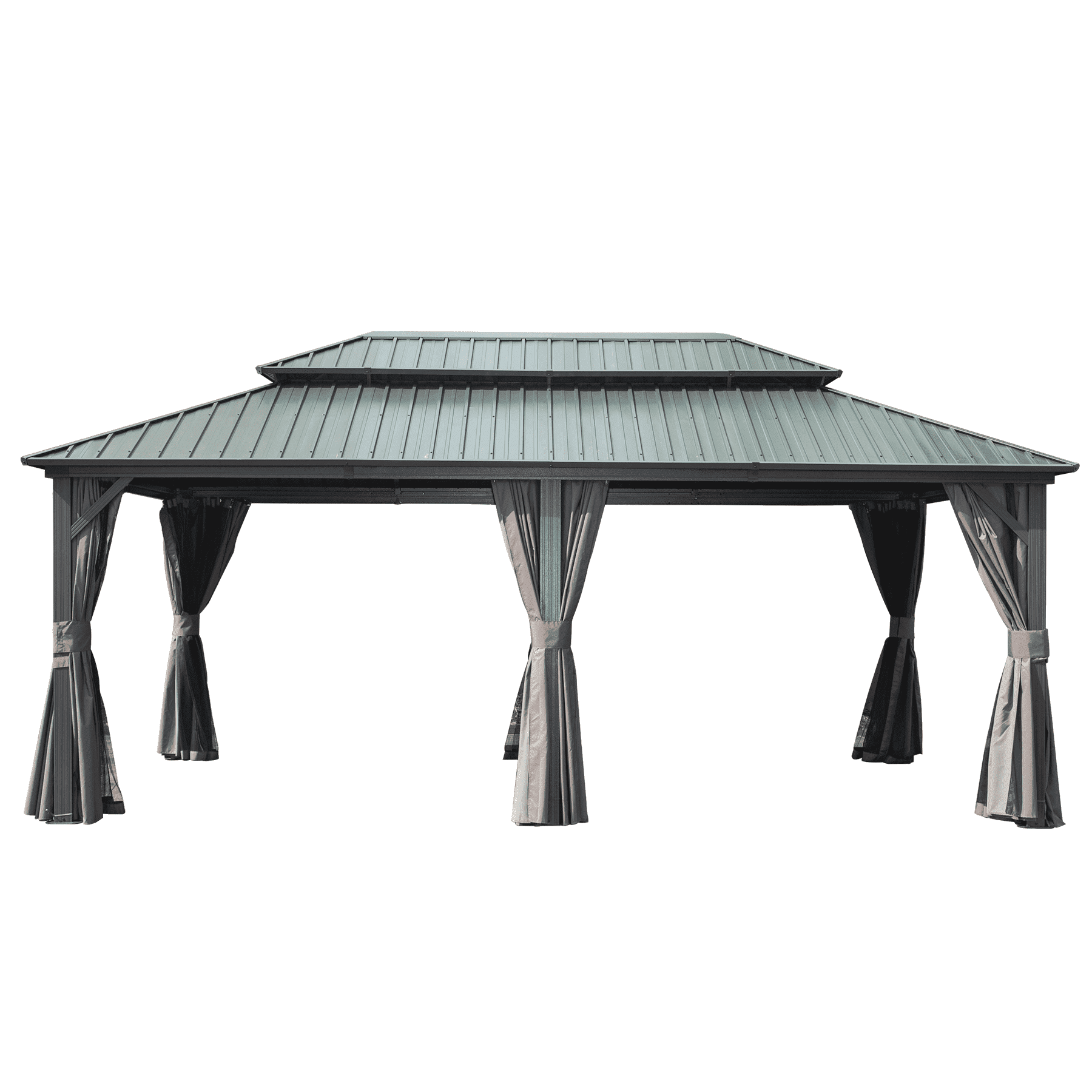 TOTAL Outdoor 12x20 ft Hardtop Gazebo Canopy Metal with Galvanized ...