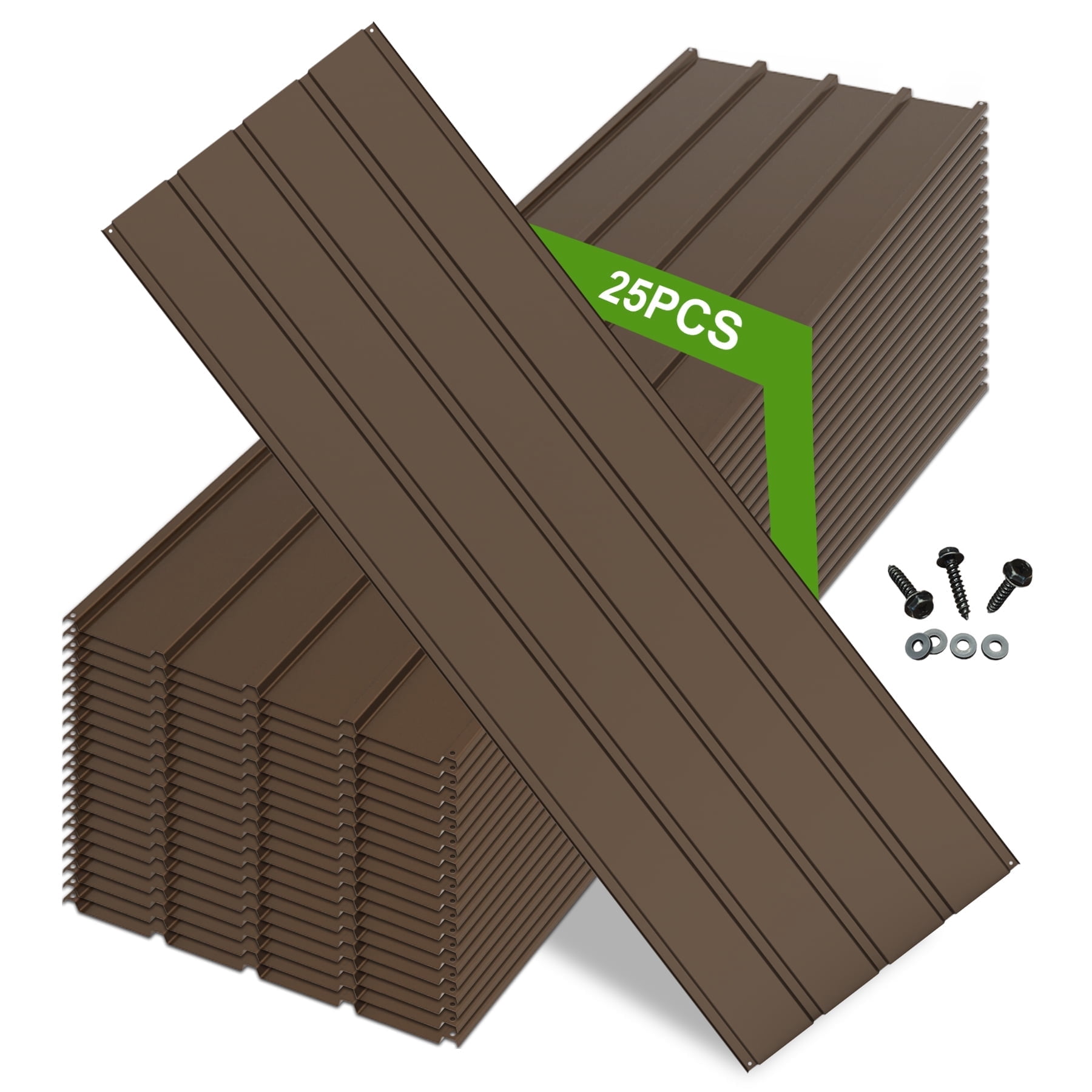 TOTAL Outdoor 25 Pcs Metal Roofing Panels with Steel Screws, 5.05ft x 1 ...