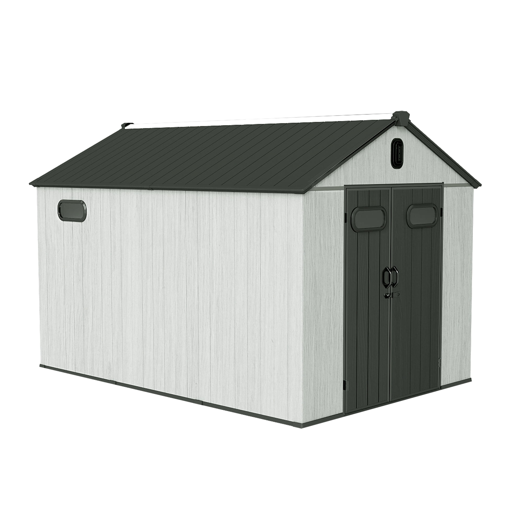 TOTAL Outdoor 8x12 FT Resin Storage Shed, Lockable, Waterproof Outdoor ...