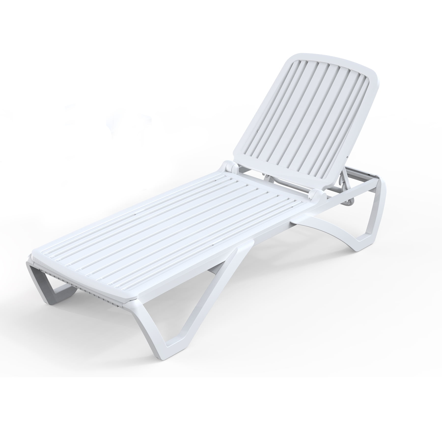 TOTAL Outdoor Adjustable Pool Lounge Chair, All-Weather ABS Plastic ...