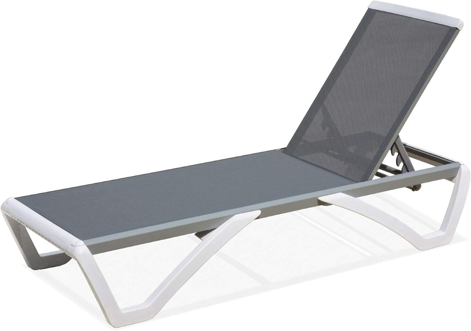 TOTAL Outdoor Aluminum Adjustable Chaise Lounge Chair with All-Weather ...