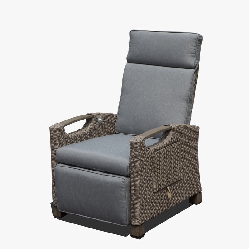 TOTAL Outdoor Reclining Chairs with Extended Footrest, Adjustable Patio ...