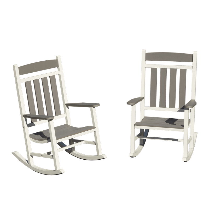 TOTAL Outdoor Rocking Chair Set of 2, Durable HDPE All-Weather Patio ...