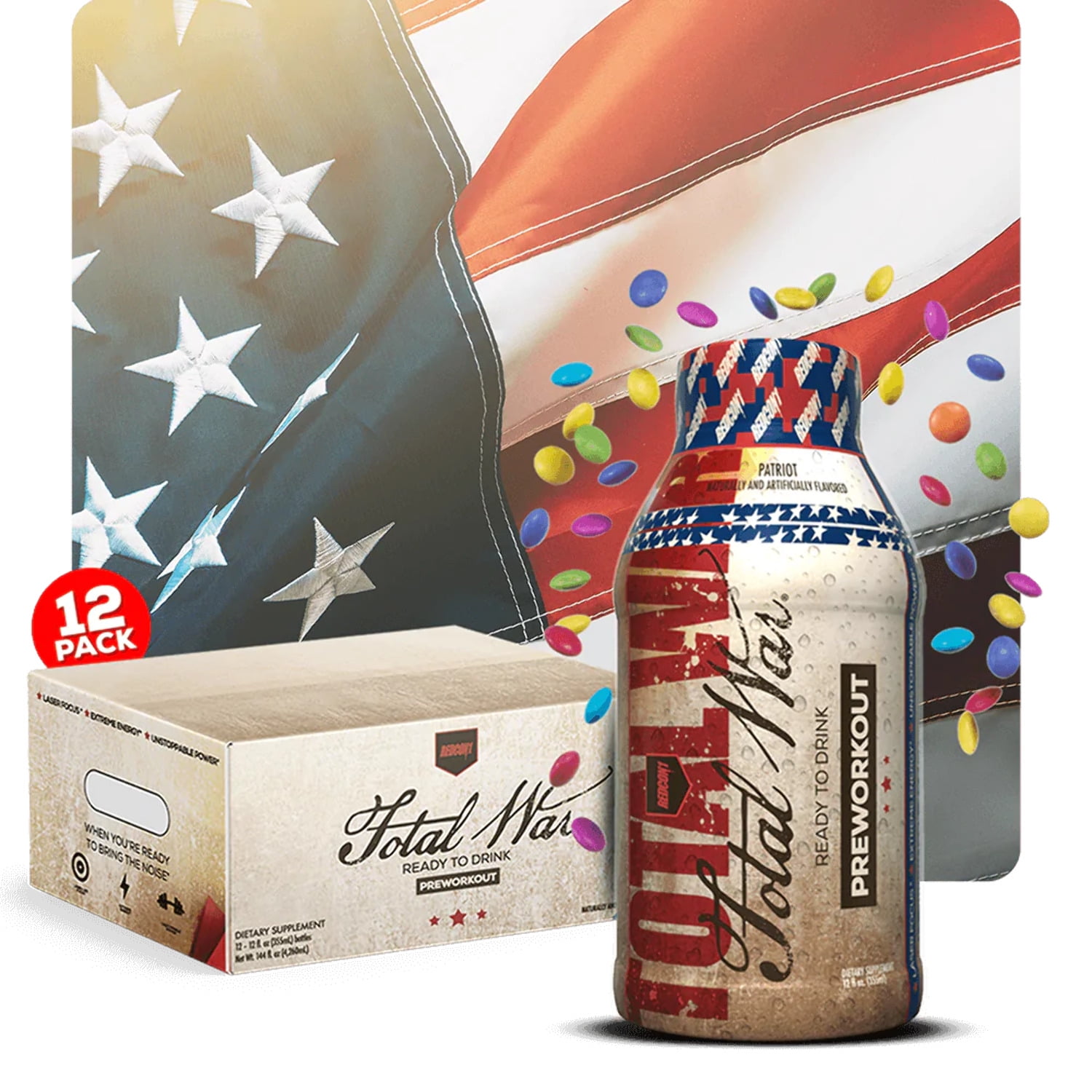 Total War Ready-to-Drink Preworkout, 12 Servings, Energy Pump ...