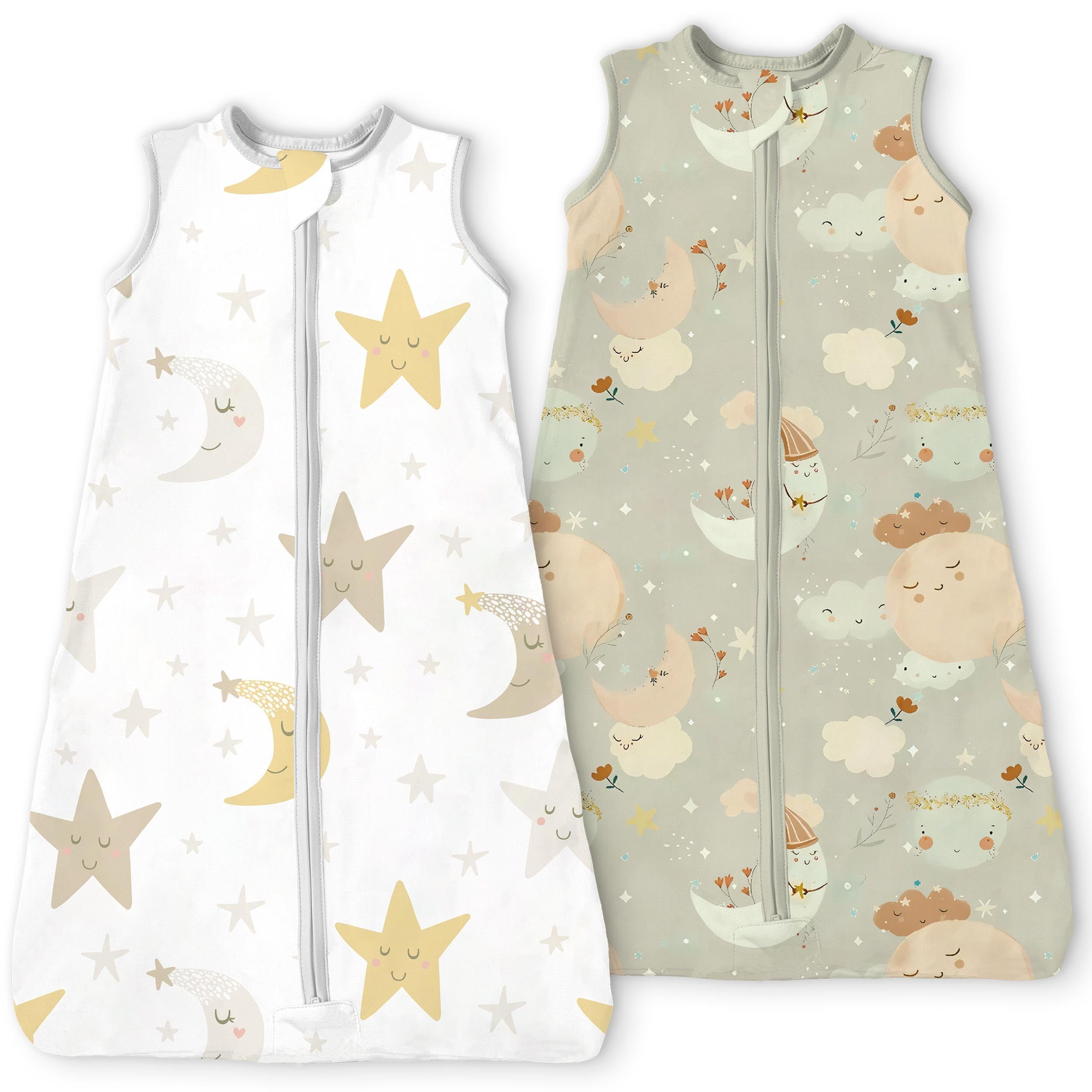 TOTBASIC Sleep Sack 0-6 Months 2-Pack,0.5 TOG Summer Wearable Blanket ...