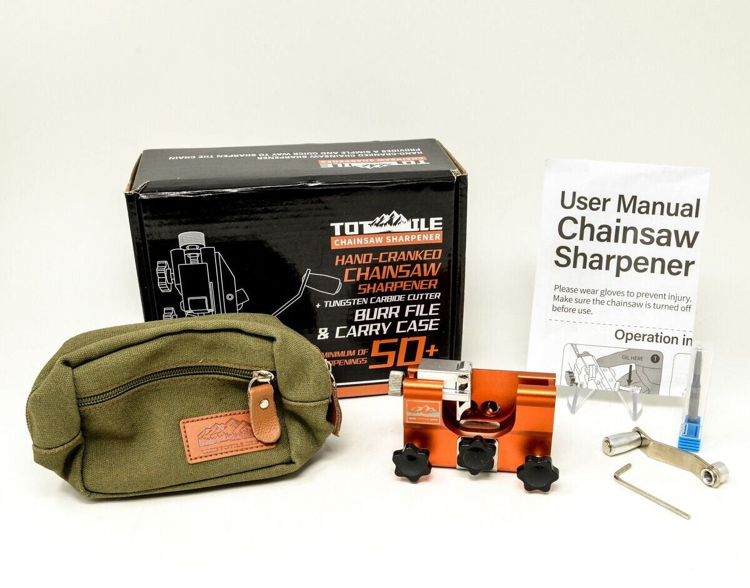 TOTILE Chainsaw Sharpener Professional Sharpening Jig Kit with Tungsten ...