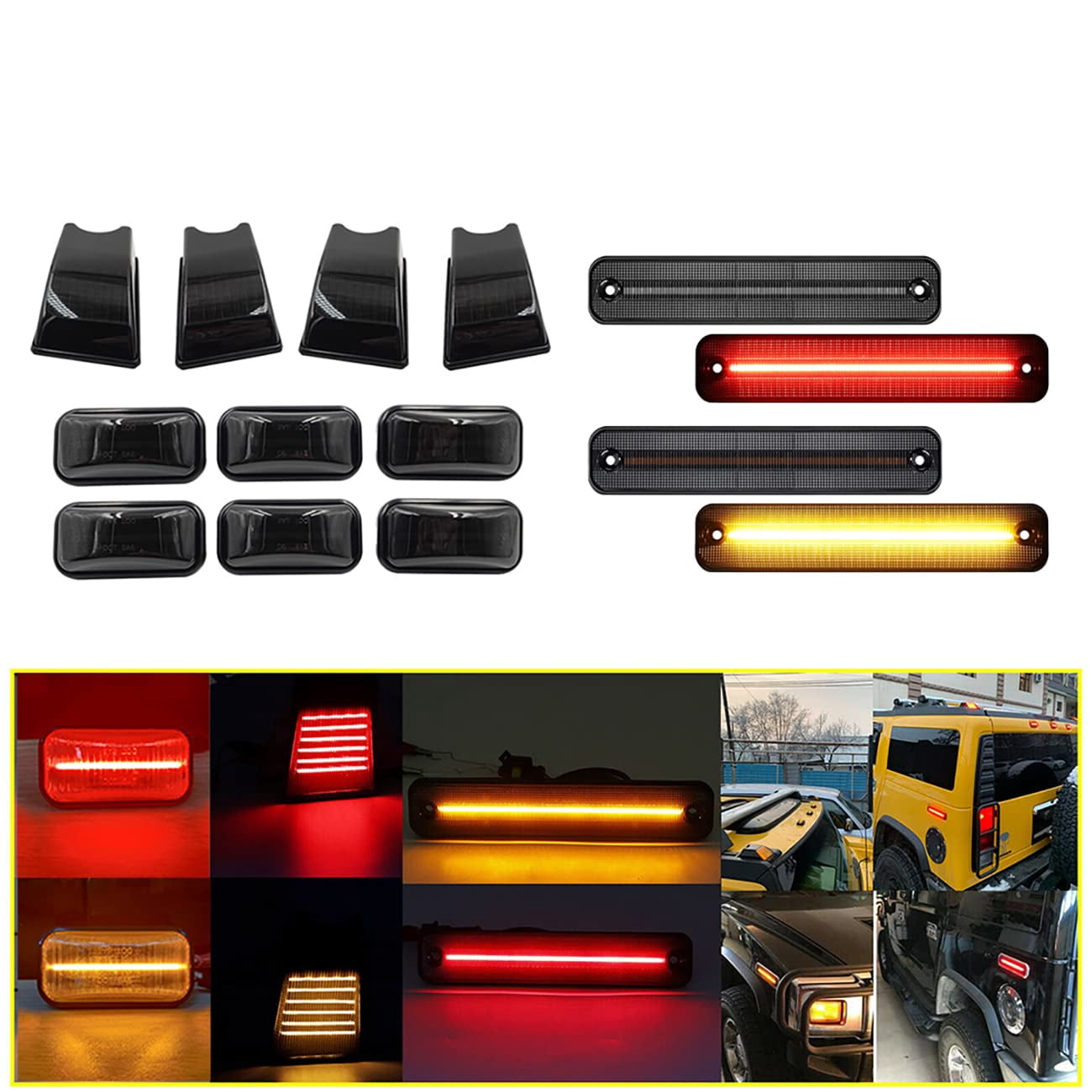 TOTMOX 14 Pack Hummer H2 Cab Roof Lamps Compatible with 2003-2009 ...