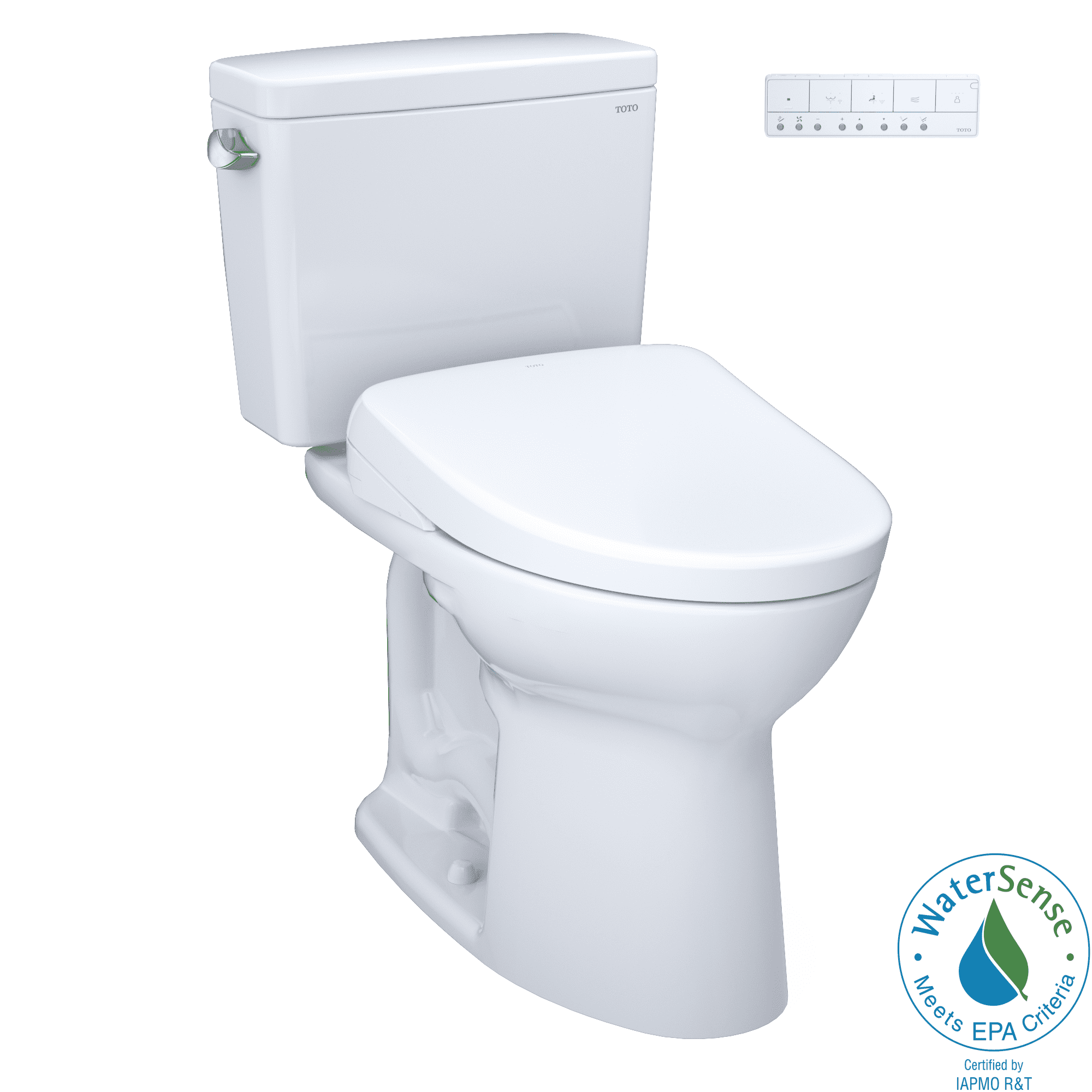 TOTO Drake Two-Piece Toilet with Dual Flush 1.6 GPF & S7A Bidet Seat ...