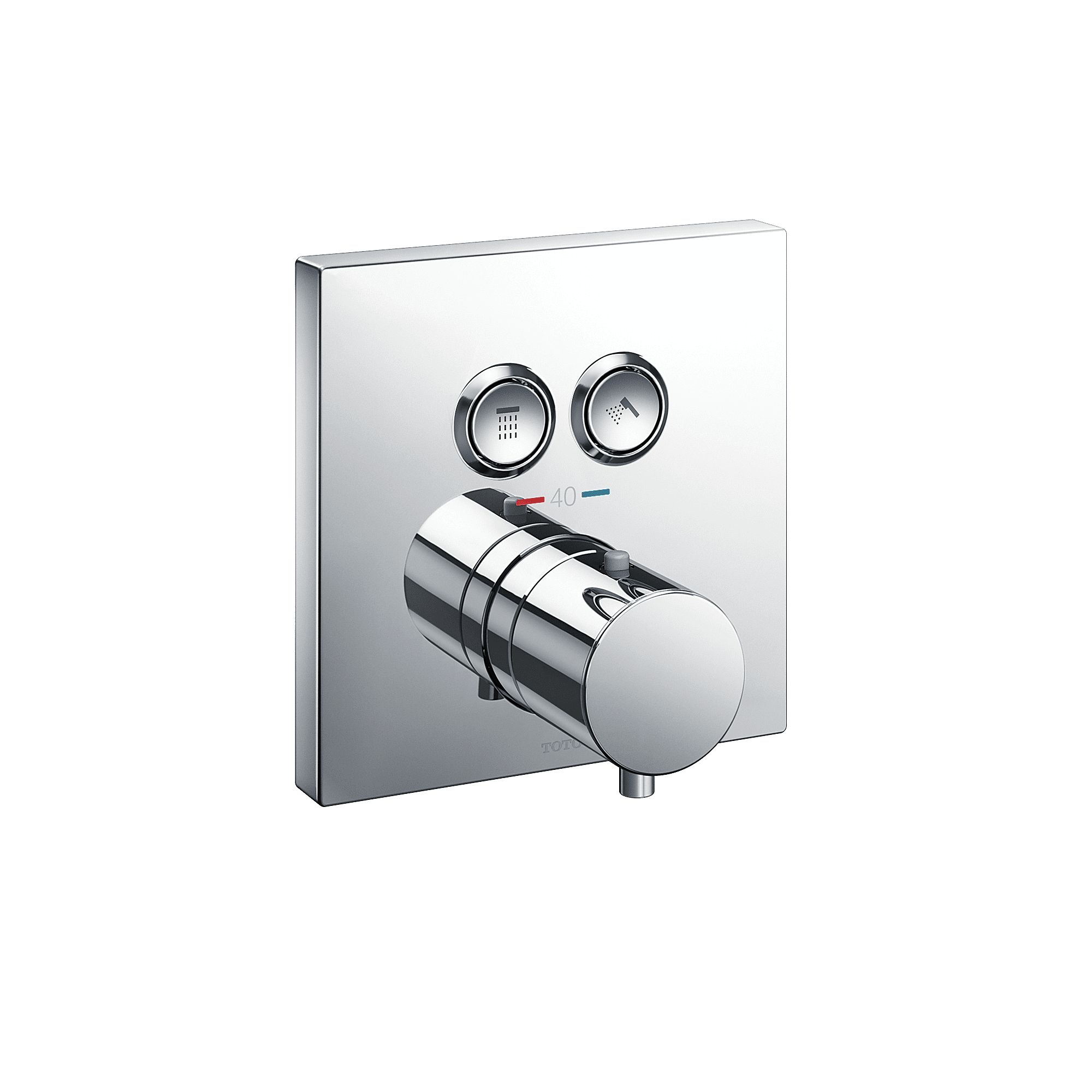 TOTO® Square Thermostatic Mixing Valve with 2-Function Shower Trim ...
