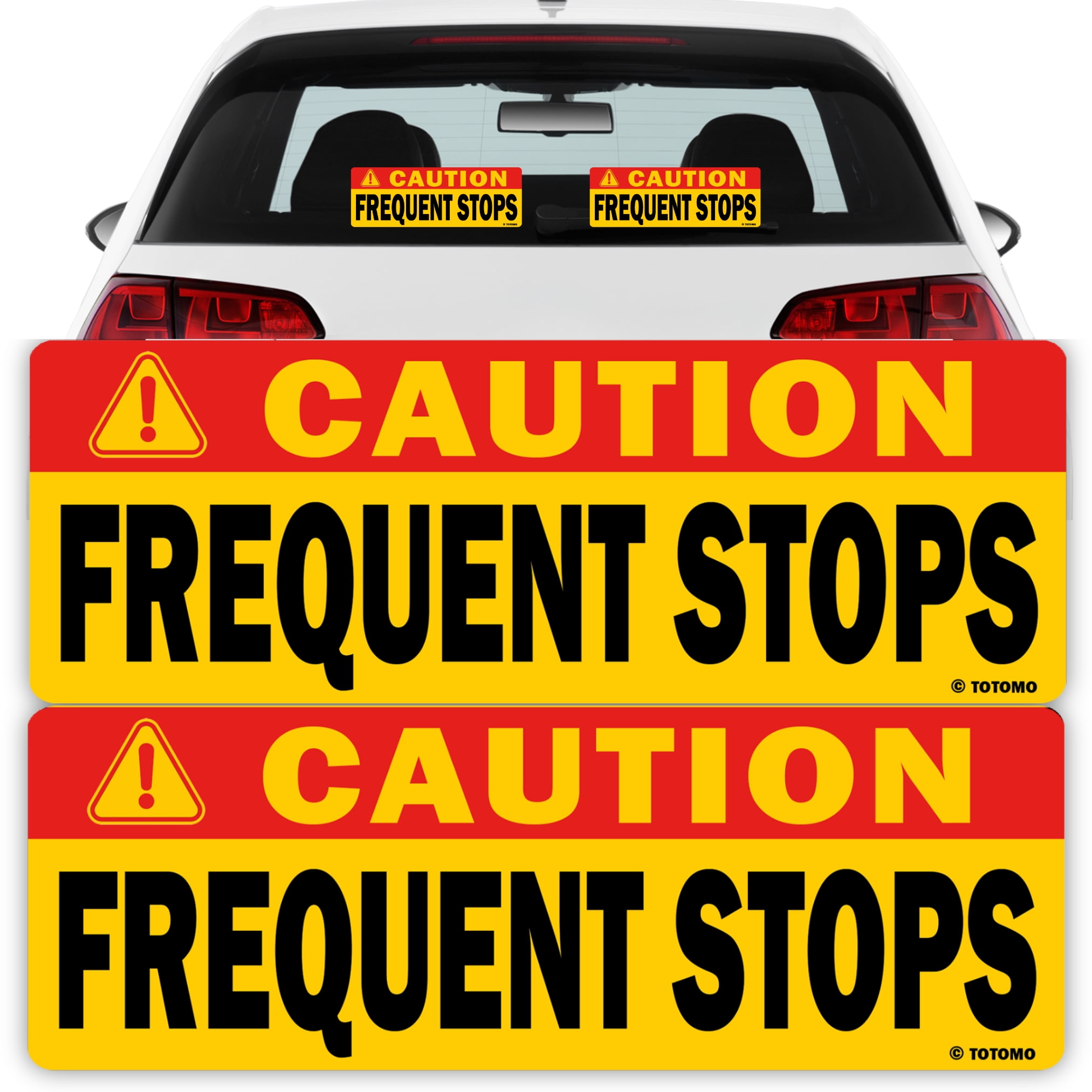 TOTOMO Caution This Vehicle Makes Frequent Stops Sticker Sign, 2-Pack ...
