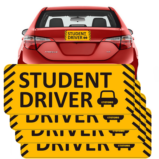 TOTOMO Student Driver Magnet Sign for Car 10"x4" 4 Pack SDM-08 ...