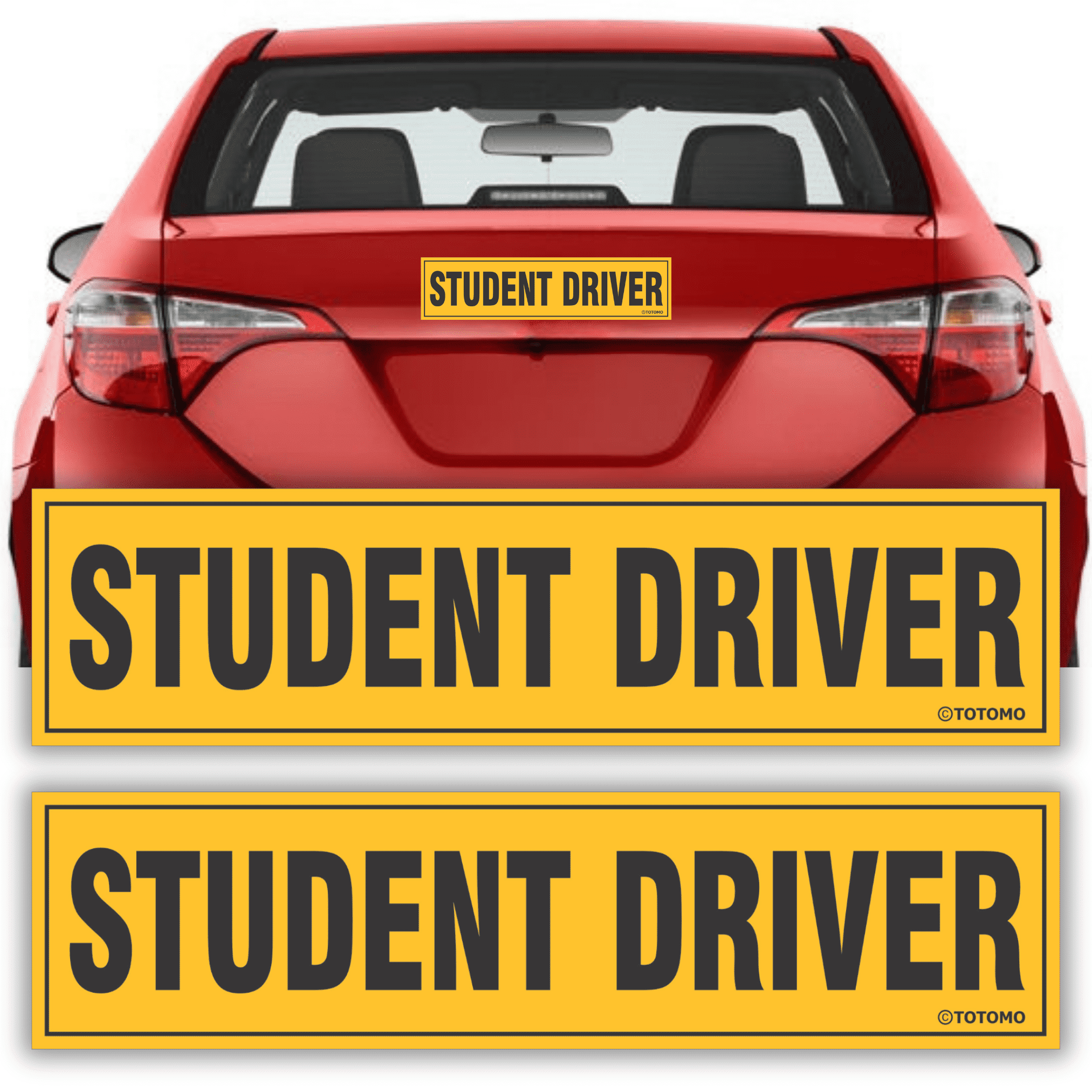 Student Driver Magnet Sticker for Car, Large 12"x3" Reflective Safety ...