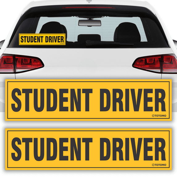TOTOMO Student Driver Sticker for Car, Large 12"x3" Reflective Safety ...