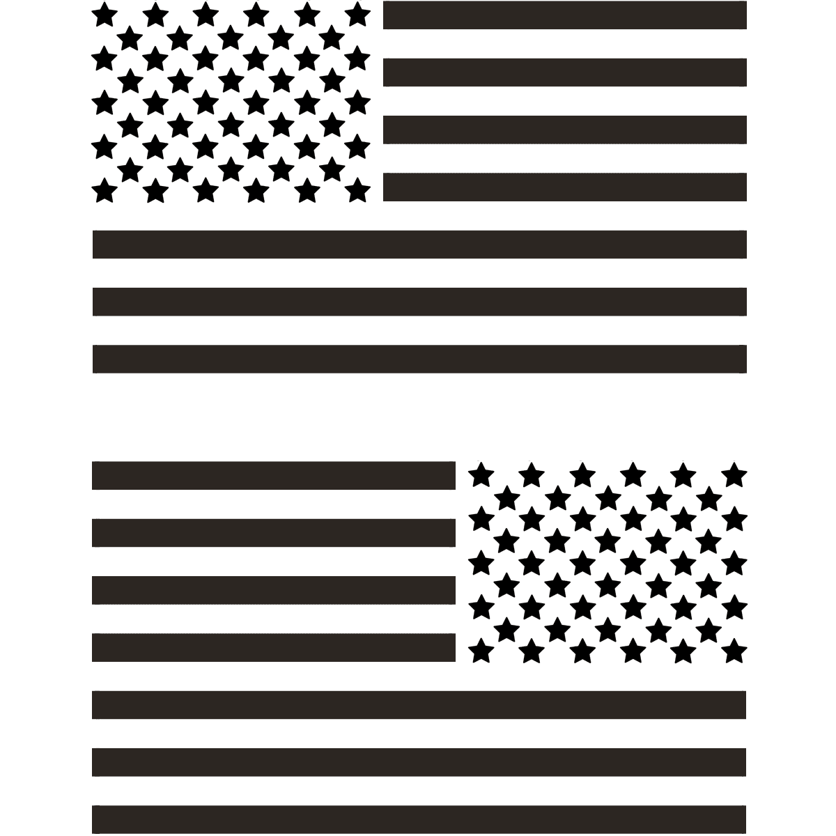 TOTOMO USA American Flag Car Sticker Decal 2 Pack Black USF-01 ...