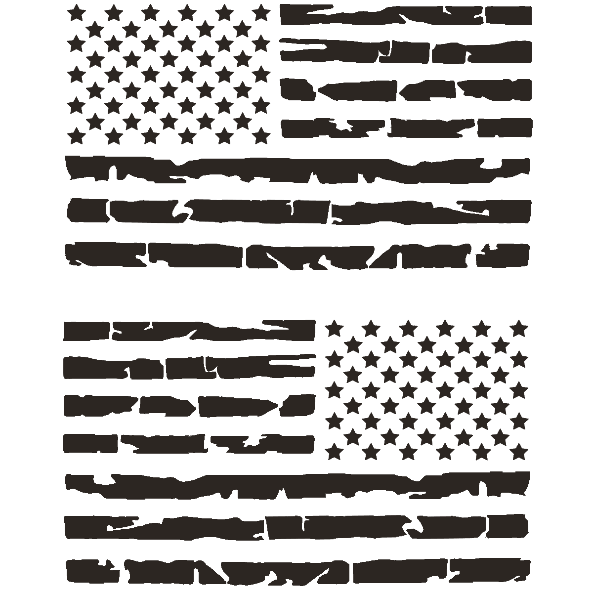 TOTOMO USA American Flag Car Sticker Decal 2 Pack Black USF-02 ...