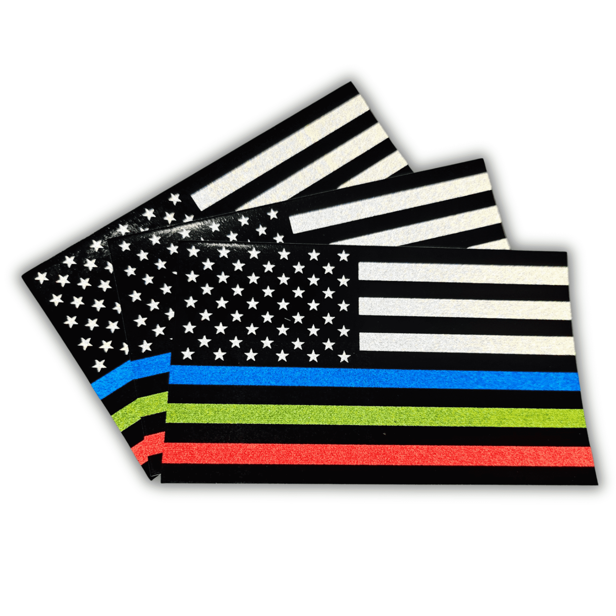 USA American Flag Car Sticker Blue Green Red Line Honoring Police ...