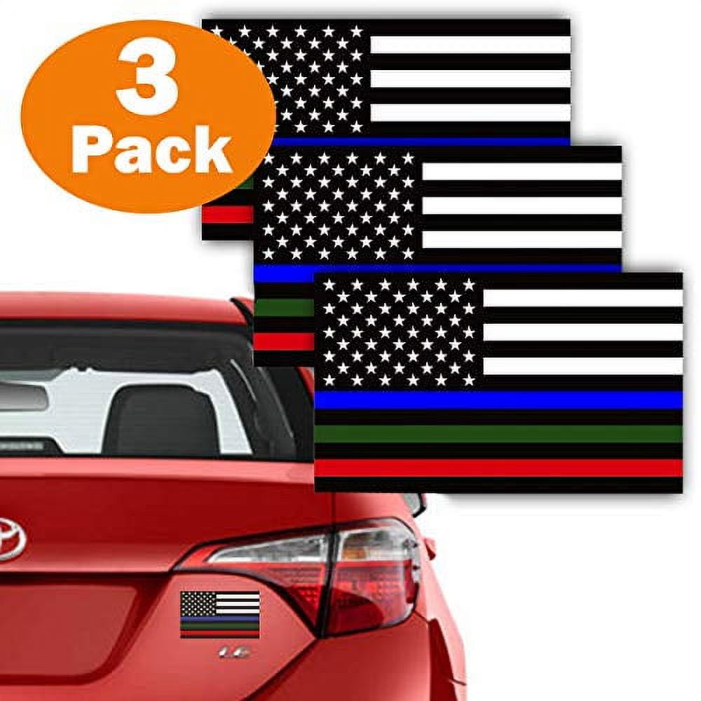 TOTOMO USA American Flag Car Sticker Decal Blue Green Red Line 3 Pack ...