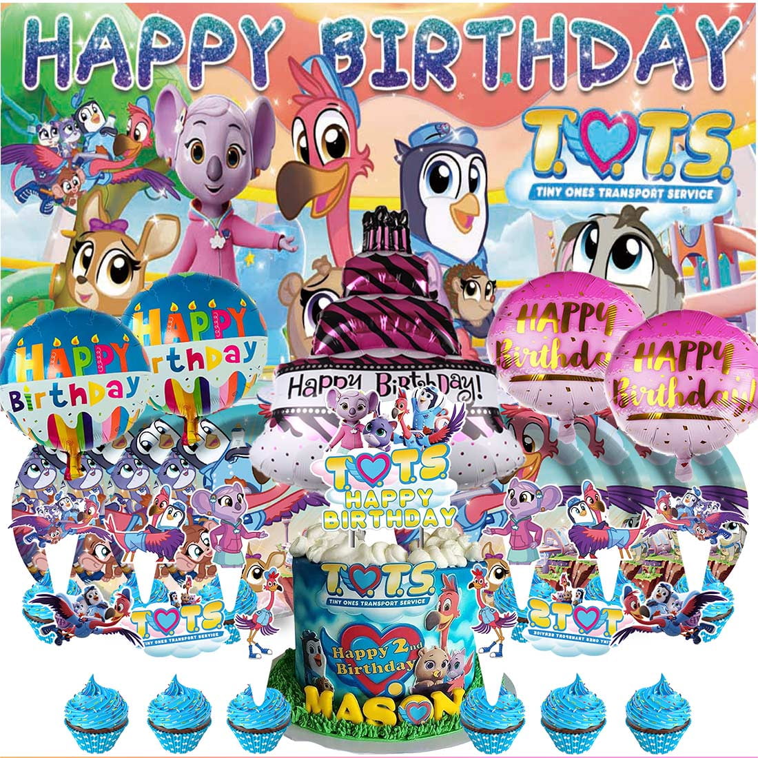 TOTS Supplies Plates Decoration Backdrop Banner Birthday Decor ...