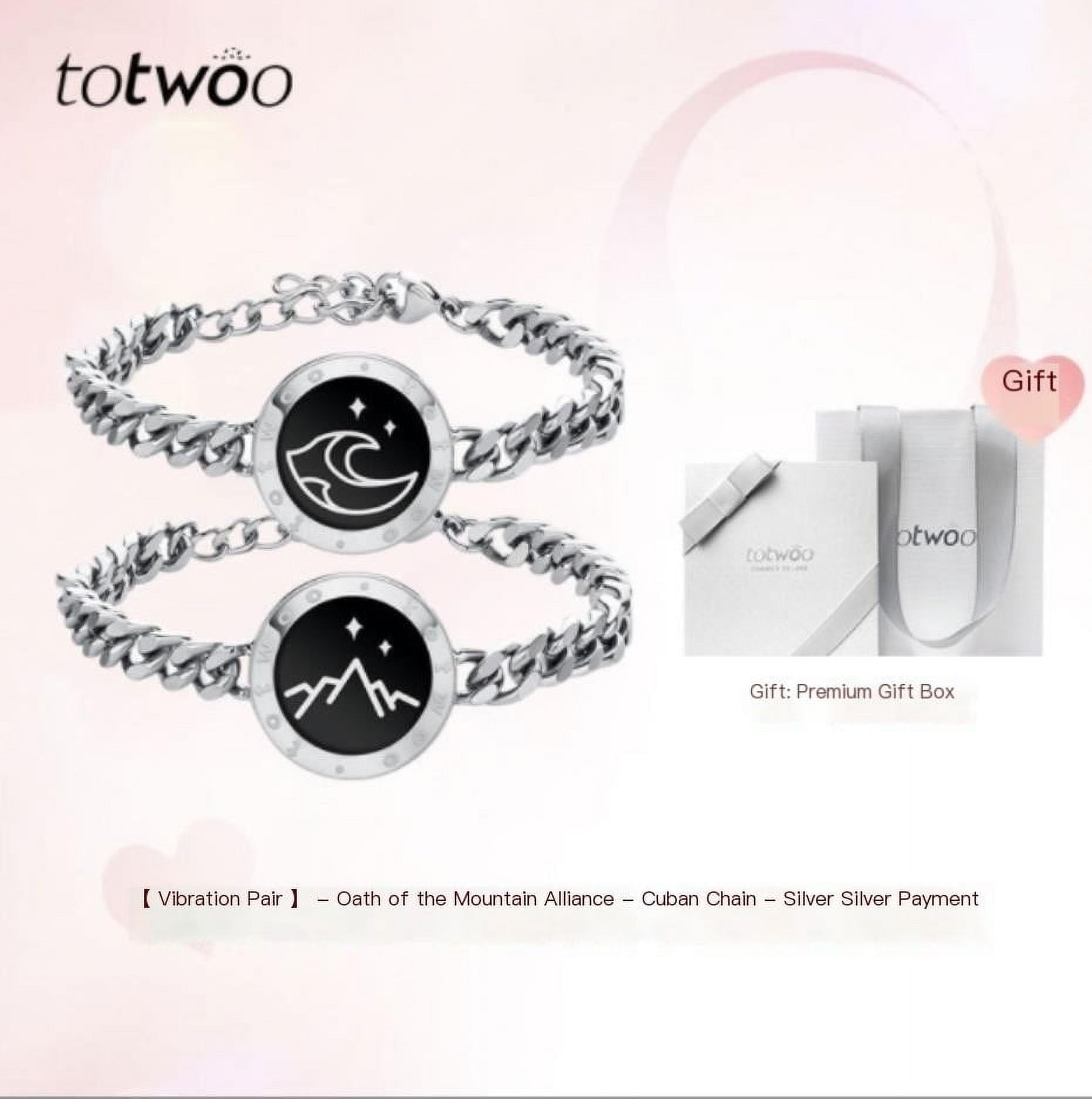 TOTWOO Long Distance Touch Bracelets for Couples, Vibration & Light up ...