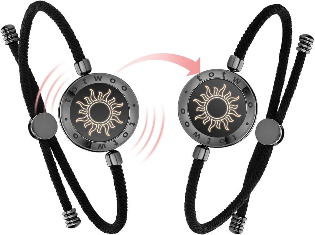 TOTWOO Long Distance Touch Bracelets for Couples, Vibration & Light up ...
