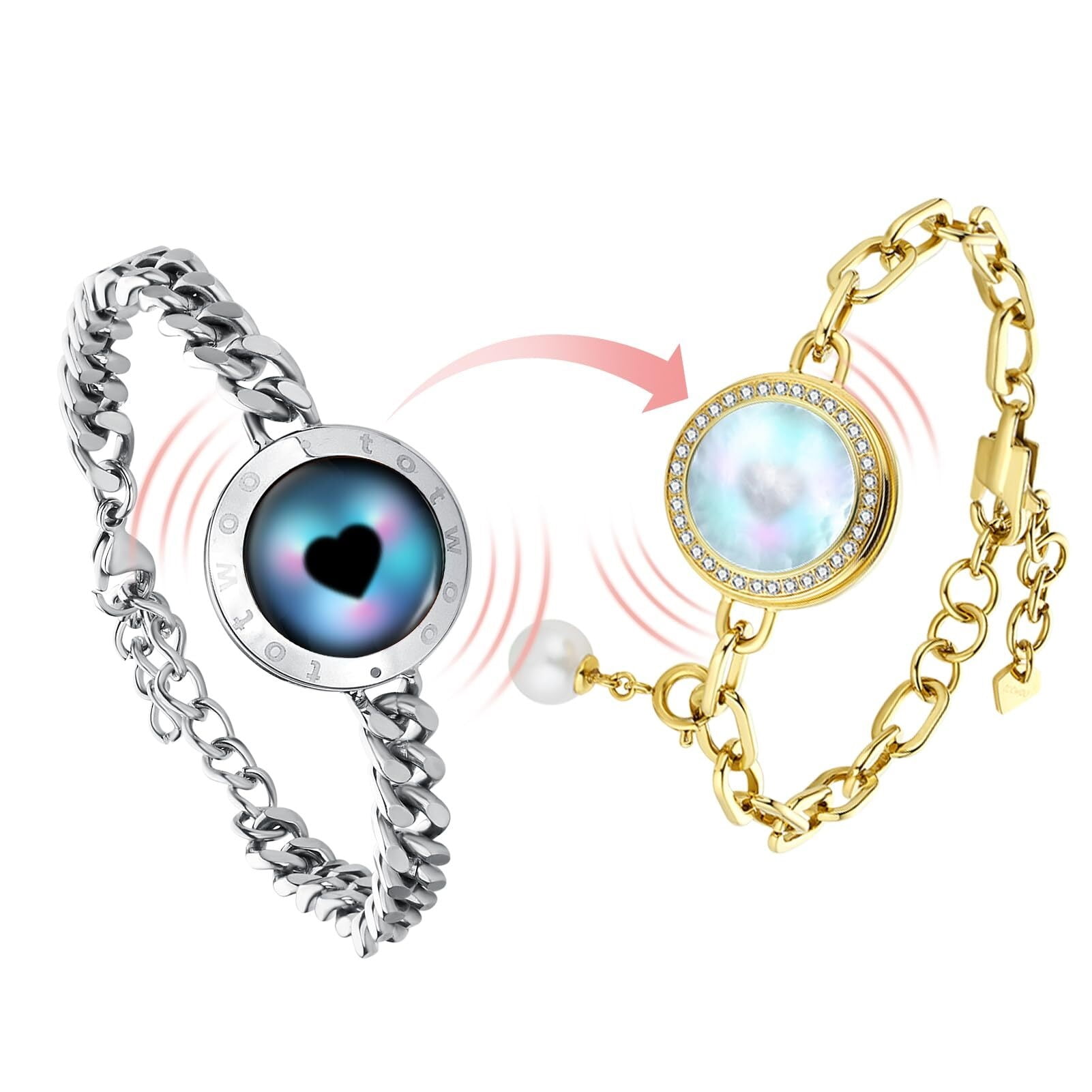 TOTWOO SoulMate Long Distance Touch Bracelet for Couples, Vibration ...