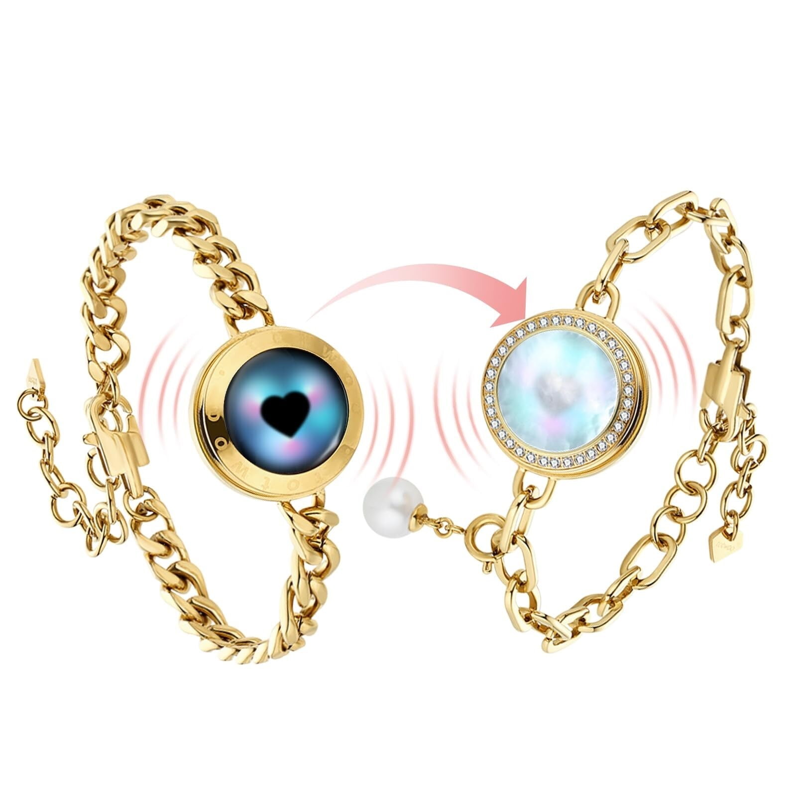 TOTWOO SoulMate Long Distance Touch Bracelet for Couples, Vibration ...