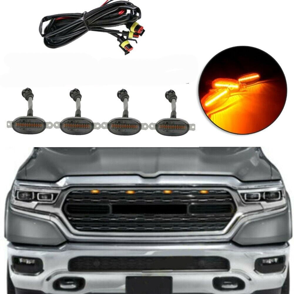 TOTYC 4X For Ram 1500/2500/3500 Raptor Style LED Amber Front Grille ...