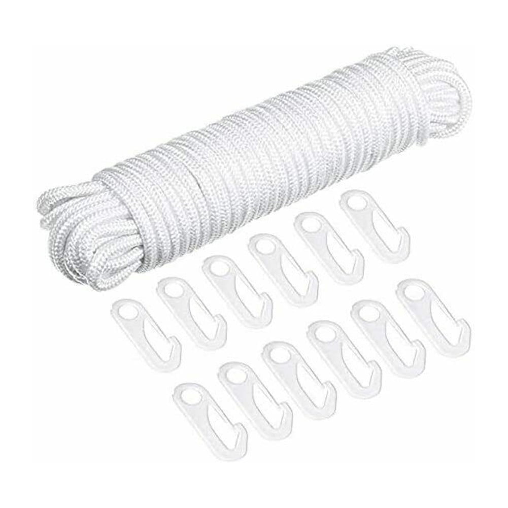 TOTYC 50Ft Flag Rope Pole Nylon Flagpole Parts Thick White Flag Line 12 ...