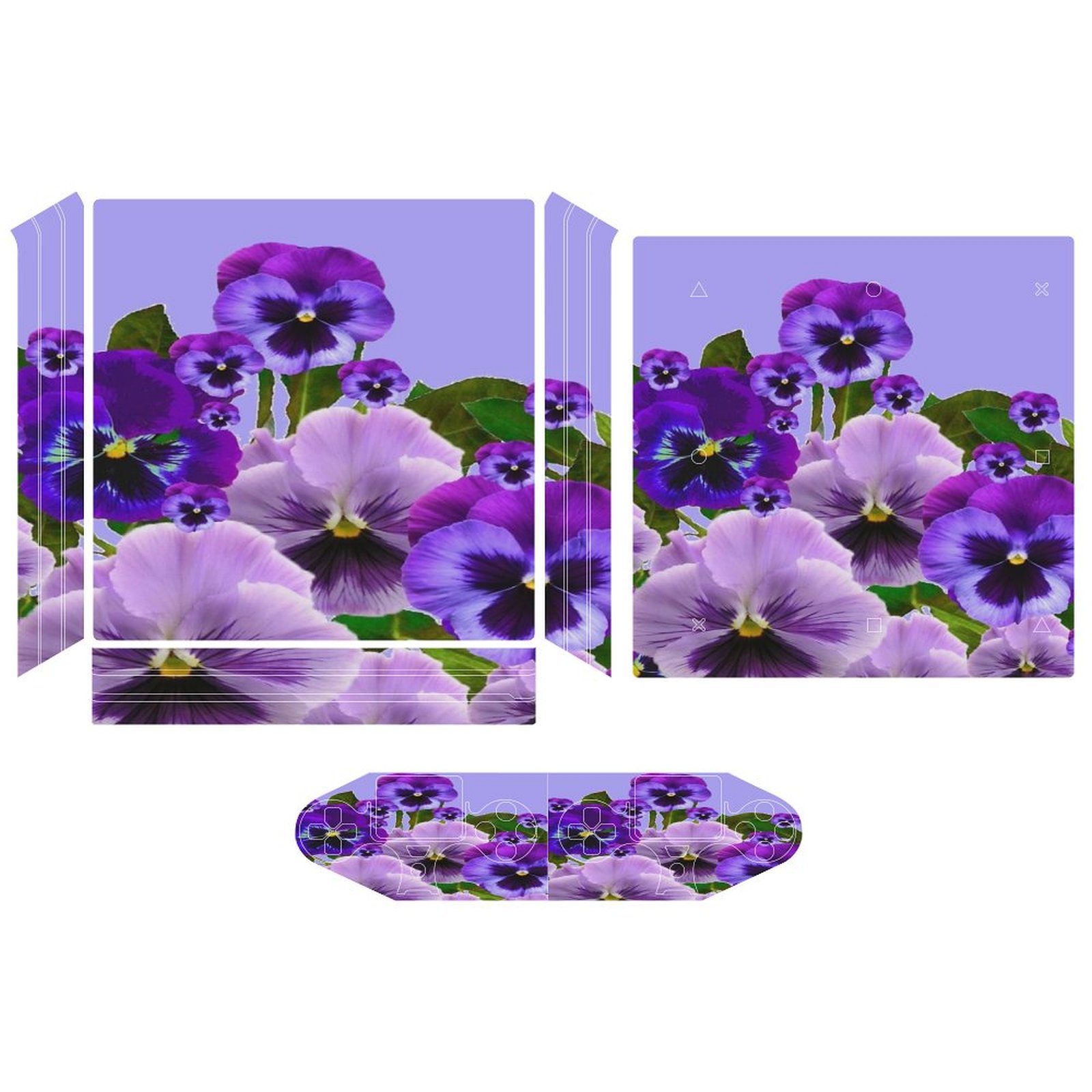 TOUCH OF SPRING PINK- PURPLE PANSY FLOWERS PS4/PS4 Pro/PS4 Slim Skin ...