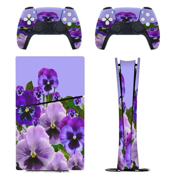 TOUCH OF SPRING PINK- PURPLE PANSY FLOWERS PS5/PS5 Pro/PS5 Slim Digital ...