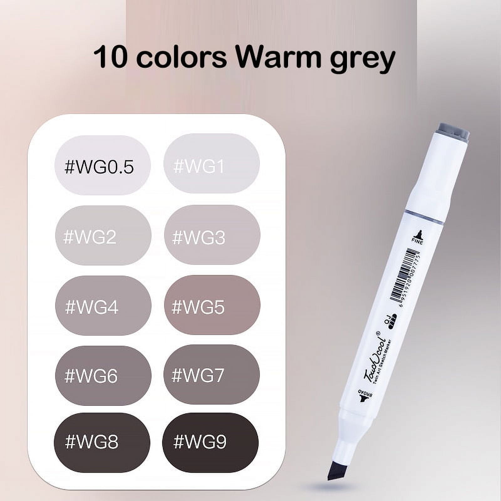 TOUCHNEW 10/30Color Cool Gray Marker Warm Gray Marker Set Dual Tips ...