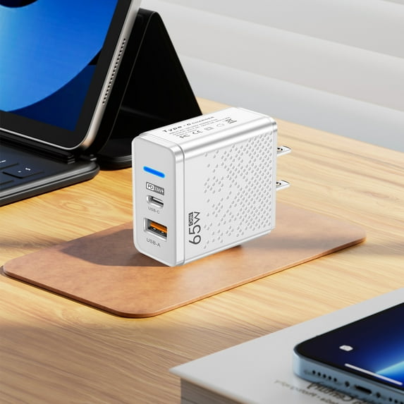TOUMENY 12W Dual Port USB C and A Wall Charger, Fast Charging Plug for ...