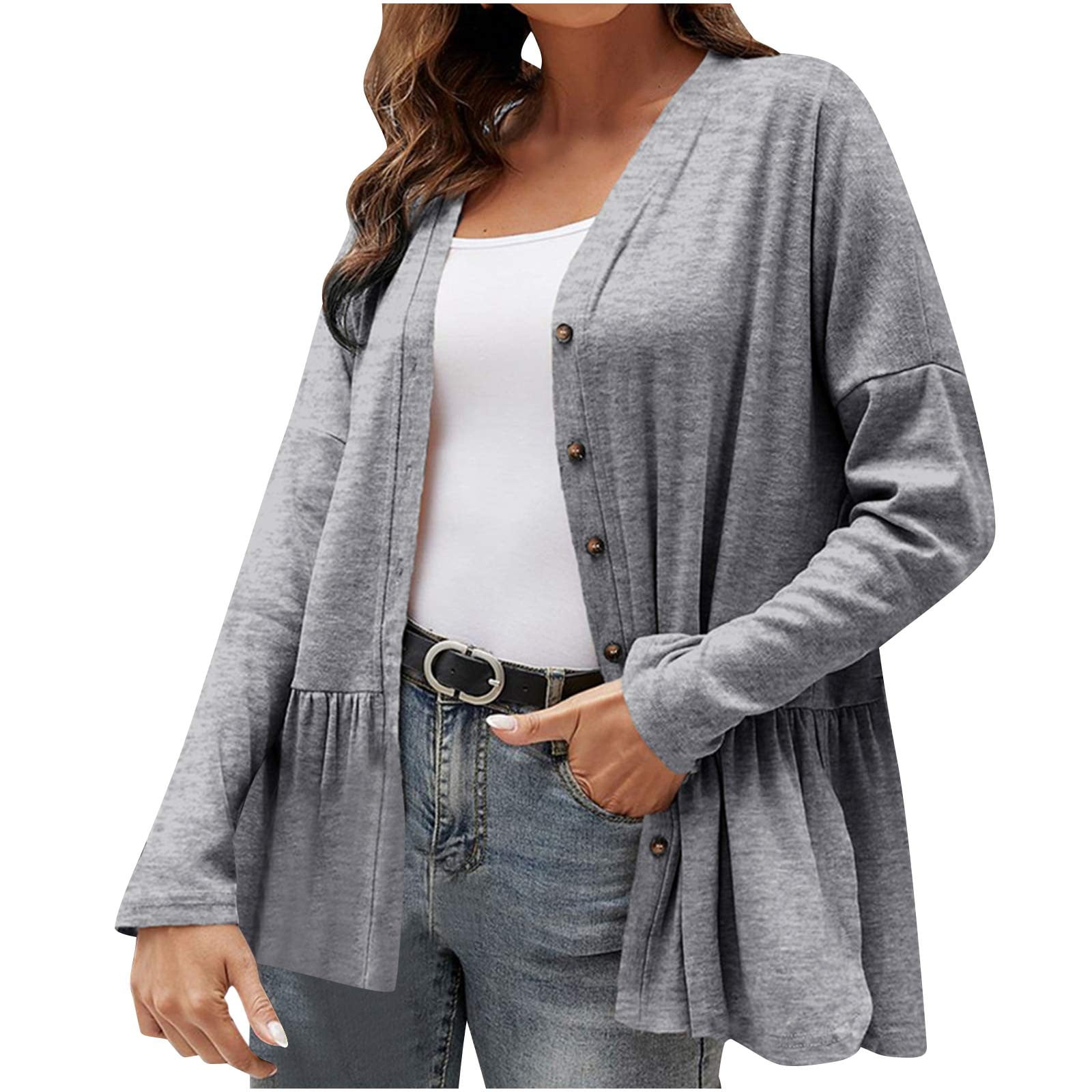 TOUMENY Cardigan Sweaters for Women Trendy Womens Cardigans Lightweight ...