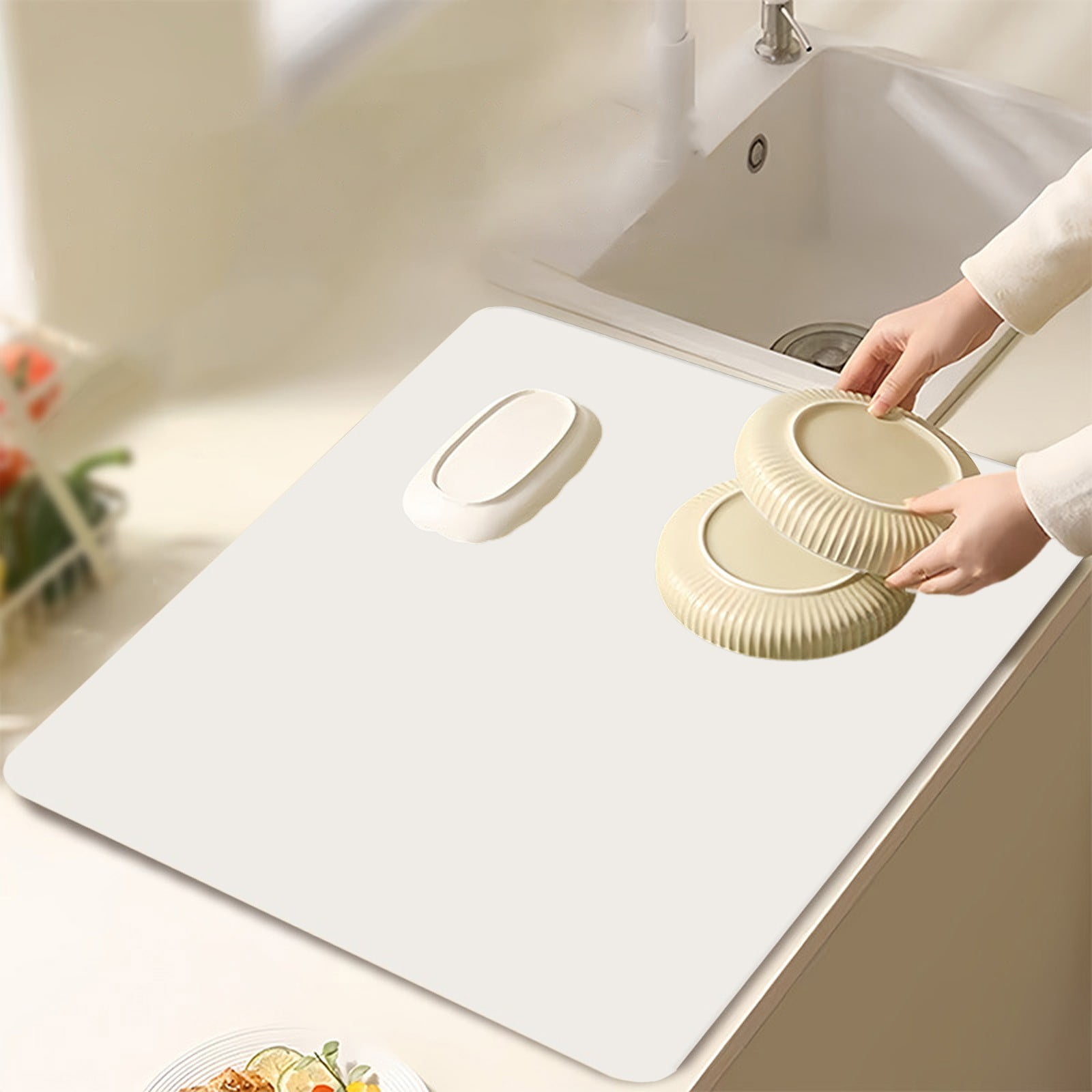 TOUMENY Diatomaceous Earth Dish Drying Pad, High Temperature Resistant ...