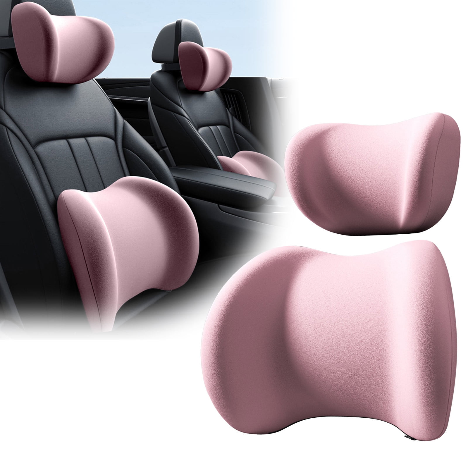 TOUMENY Ergonomic Car Lumbar Support Pillow and Neck Pillow Kit ...