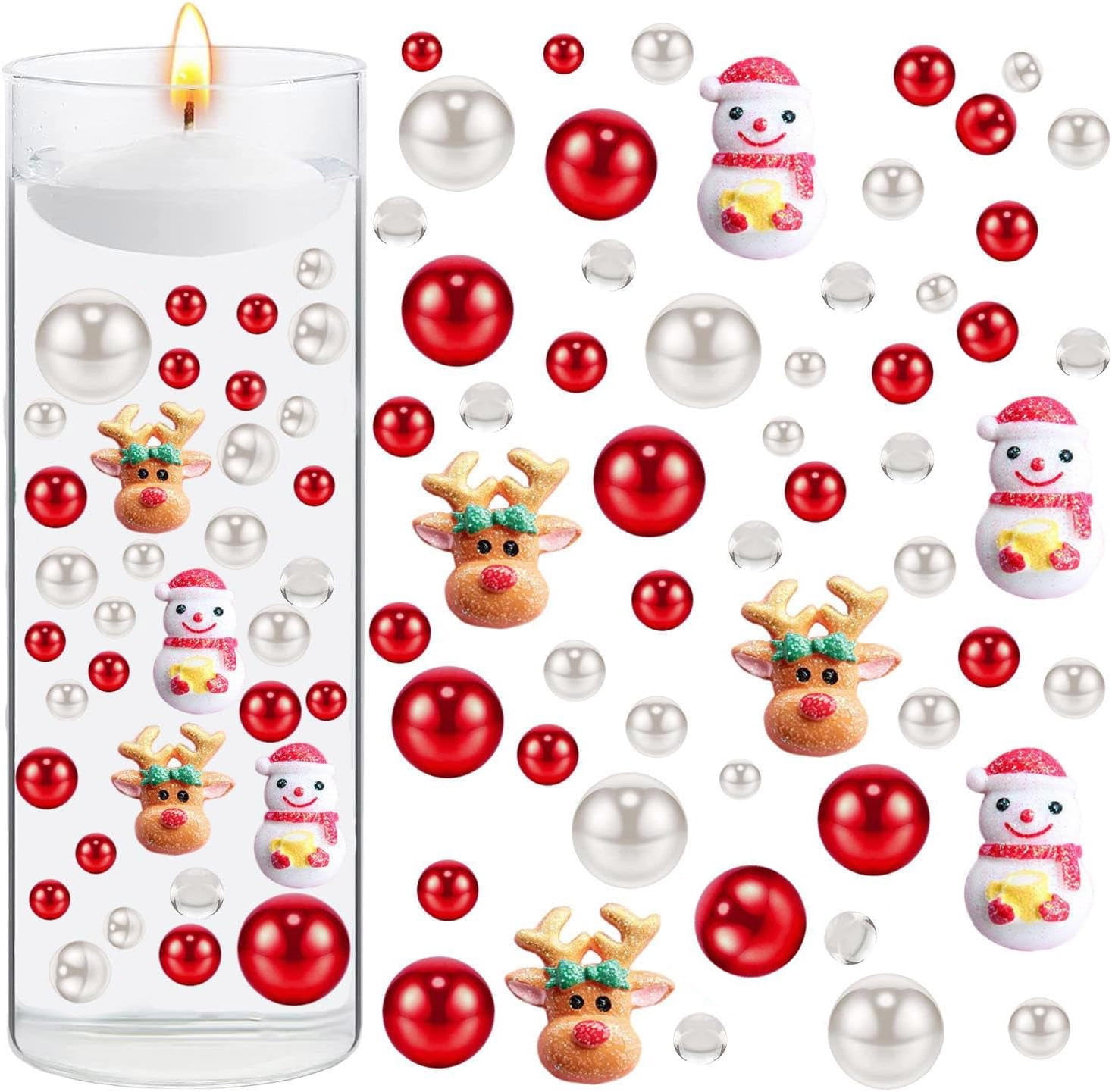 TOUMENY Floating Pearl Vase Filler, Premium Holiday Decoration for ...