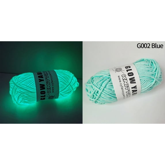 TOUMENY Glow in the Dark Yarn, Luminous DIY Hand Weaving Wool, Soft ...