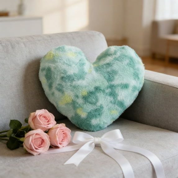 TOUMENY Heart-Shaped Decorative Throw Pillow, Soft Lint Texture Hand ...